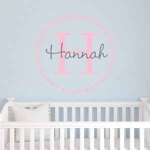 Dot Monogram Girls Initial and Name Monogram Custom Personalized Name ...