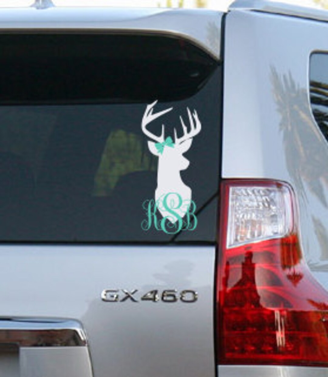Deer Head Monogram Car Decal Vinyl Decal+ - Etsy