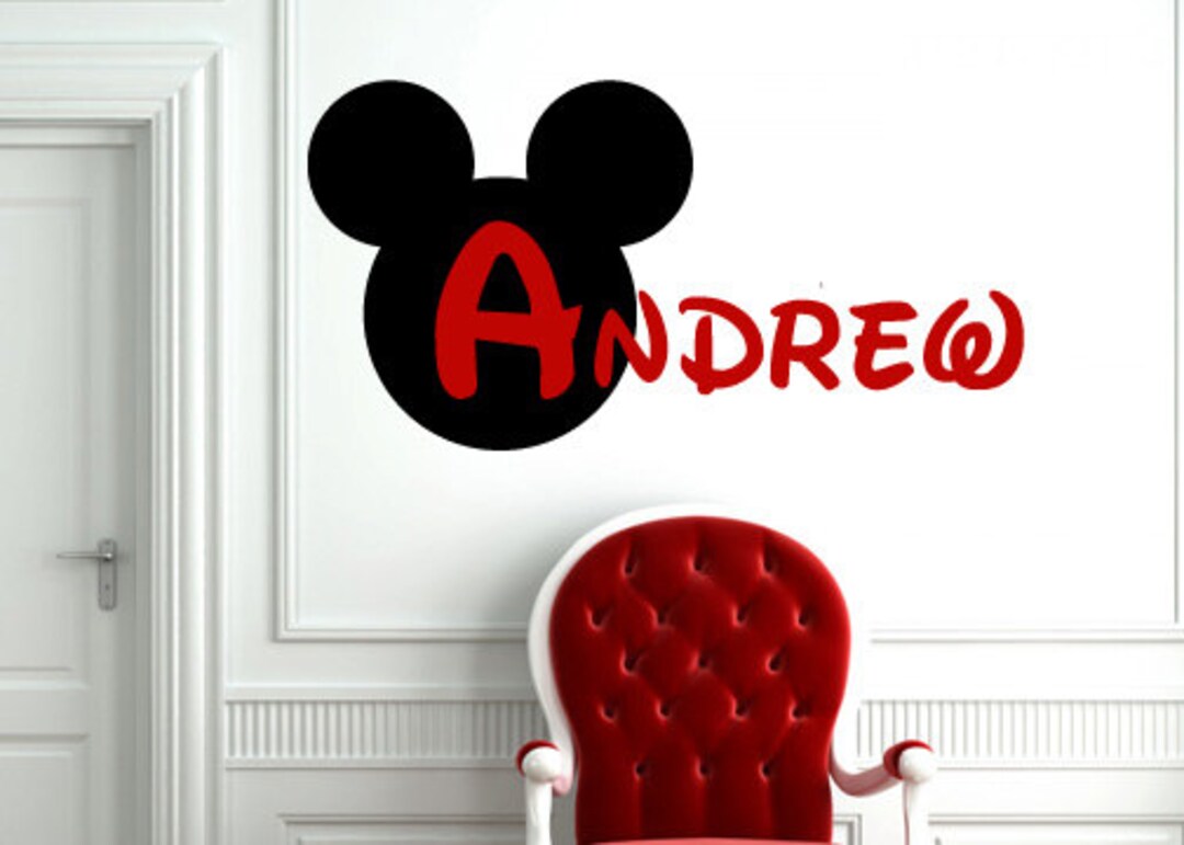 Mickey Mouse Personalized Monogram Vinyl Wall Decal - Etsy