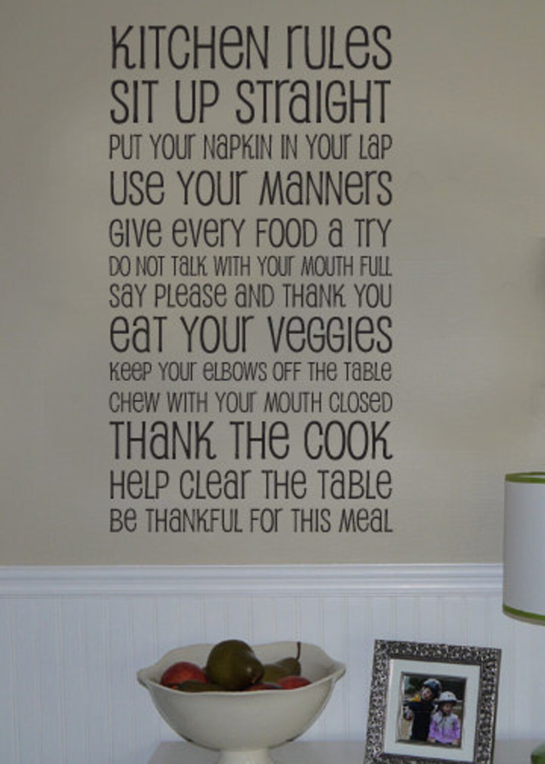 Kitchen Rules Vinyl Wall Decal Art - Etsy