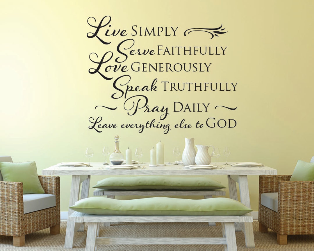 Live Simply Love Generously Inspirational Wall Decal Vinyl Wall Decal ...