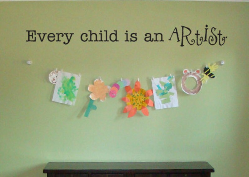 Every Child is an Artist Vinyl Wall Decal Pablo Picasso Quote Wall ...