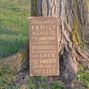 Being Part of a Family Means Wood Sign Vinyl Decal Wood Sign Distressed ...