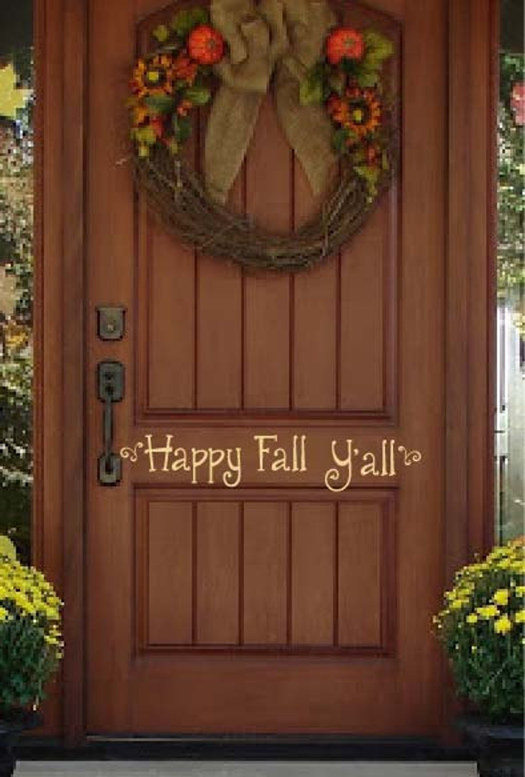 Happy Fall Y'all Door Vinyl Decal Fall Decor Wall Sticker Front Door ...