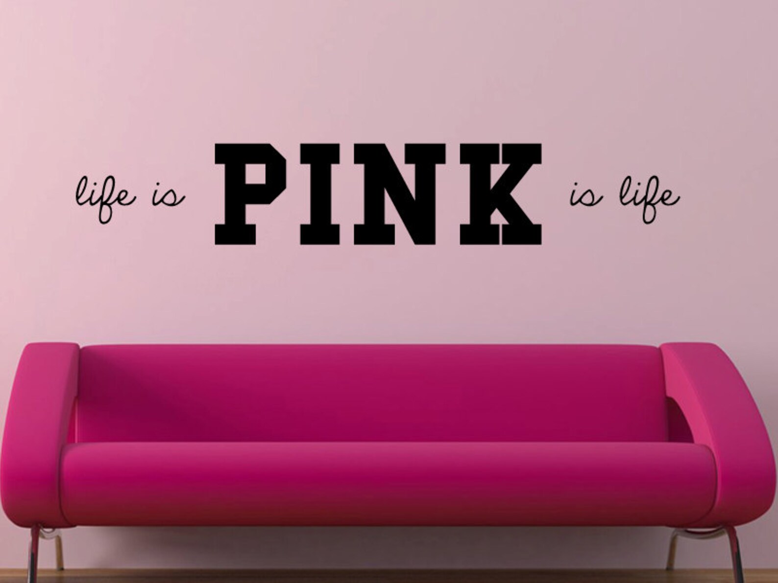 Life is Pink is Life Victoria's Secret Pink Vinyl Wall - Etsy