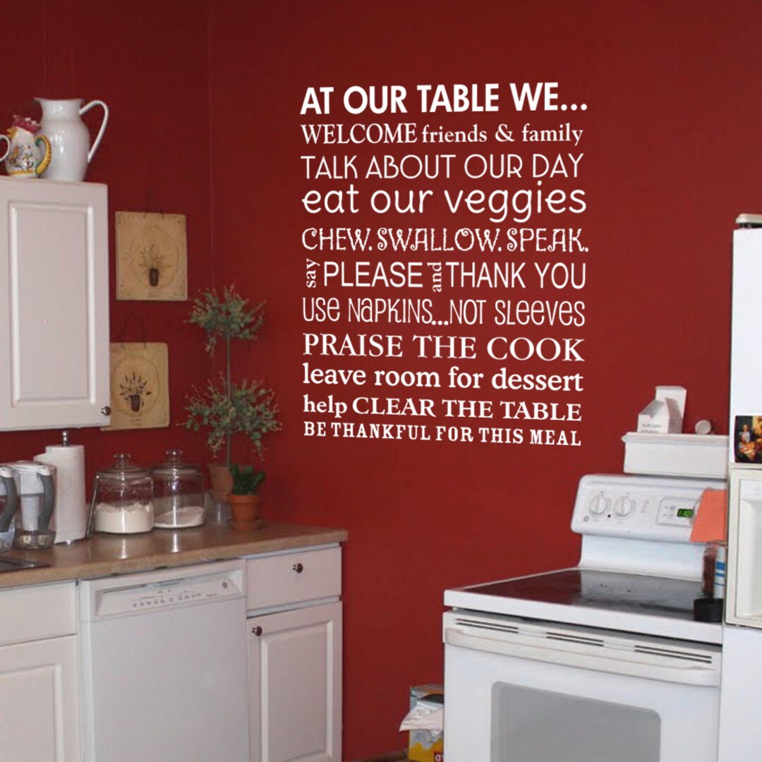 Table Manners Wall Decal - Etsy