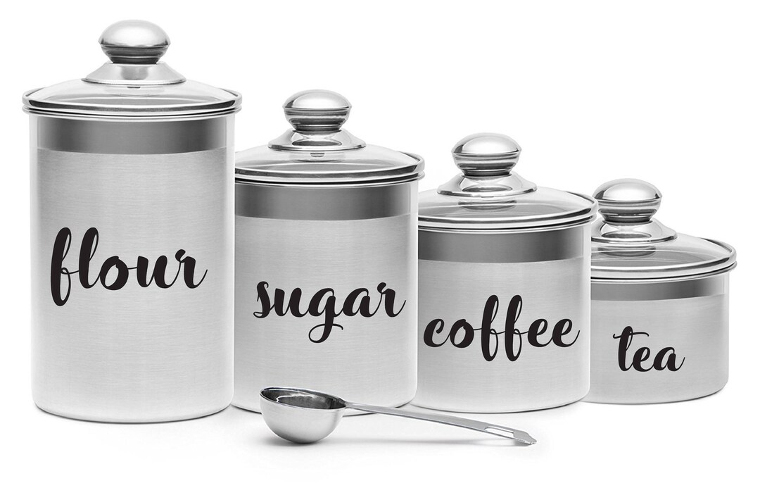Canister Label Decals Flour Sugar Coffee Tea Labels Vinyl Decal - Etsy