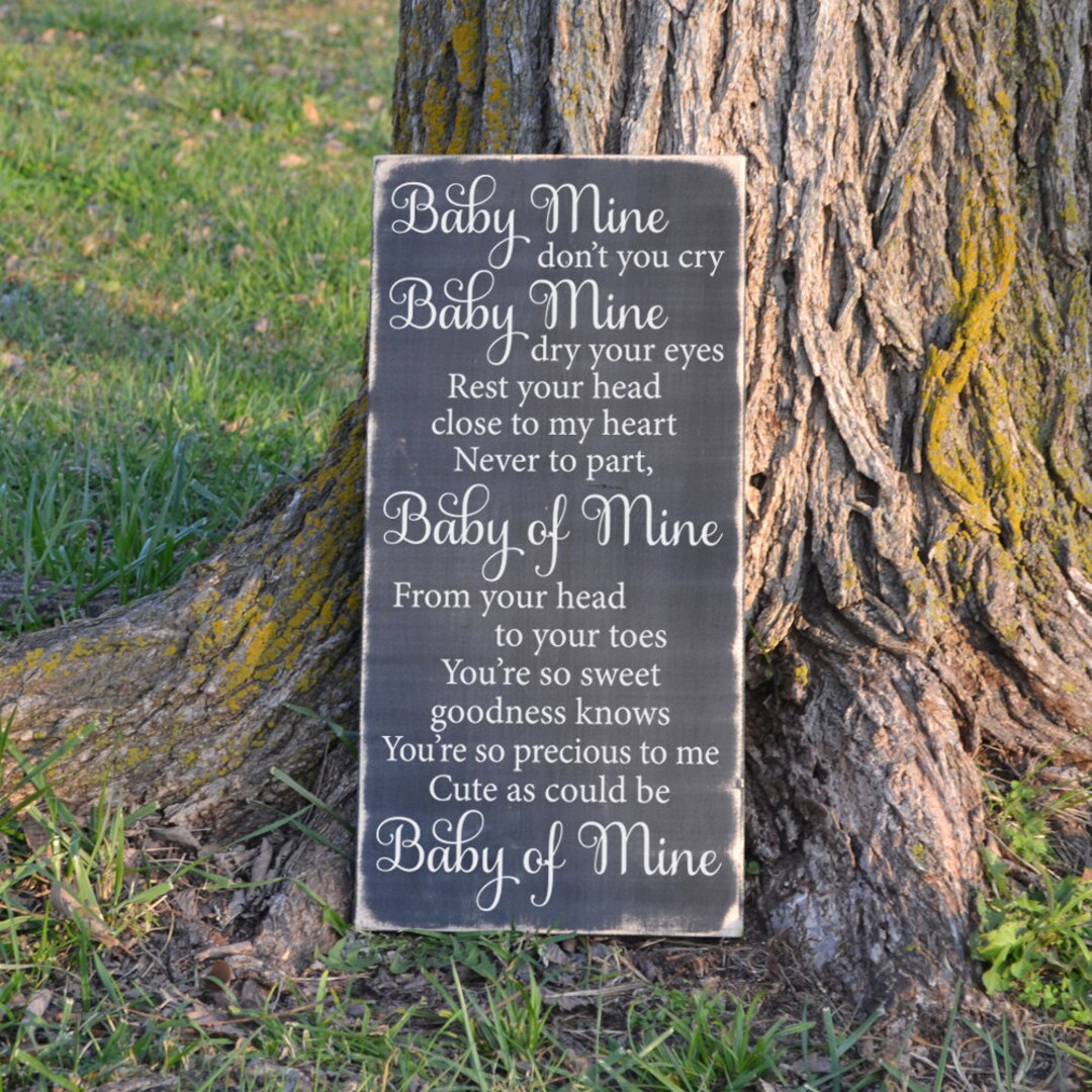 Baby Mine Wood Sign Vinyl Wood Sign - Etsy