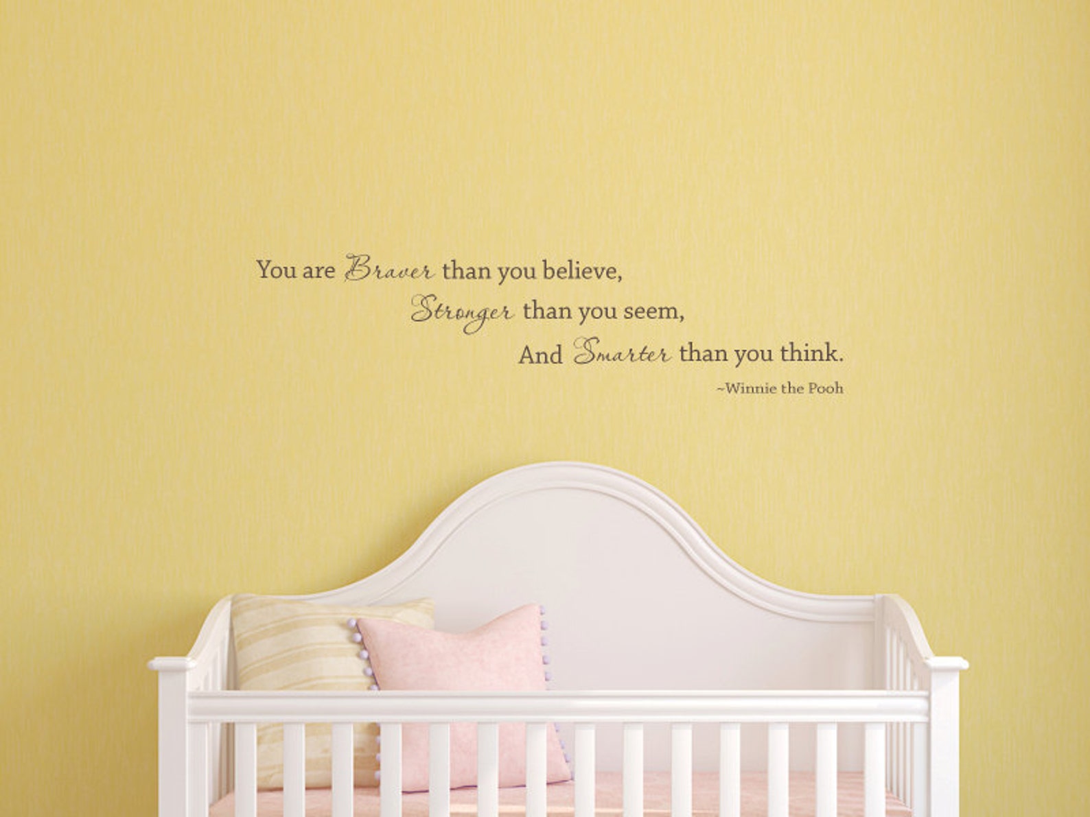 Winnie the Pooh You Are Braver Than You Believe Quote Vinyl Wall Decal ...