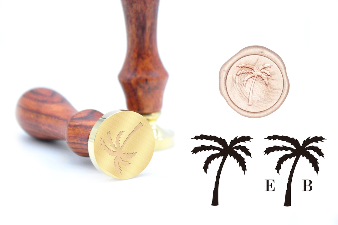 The Coconut Tree of Wedding Invitation Beach Seaside Floral Wax Seal ...