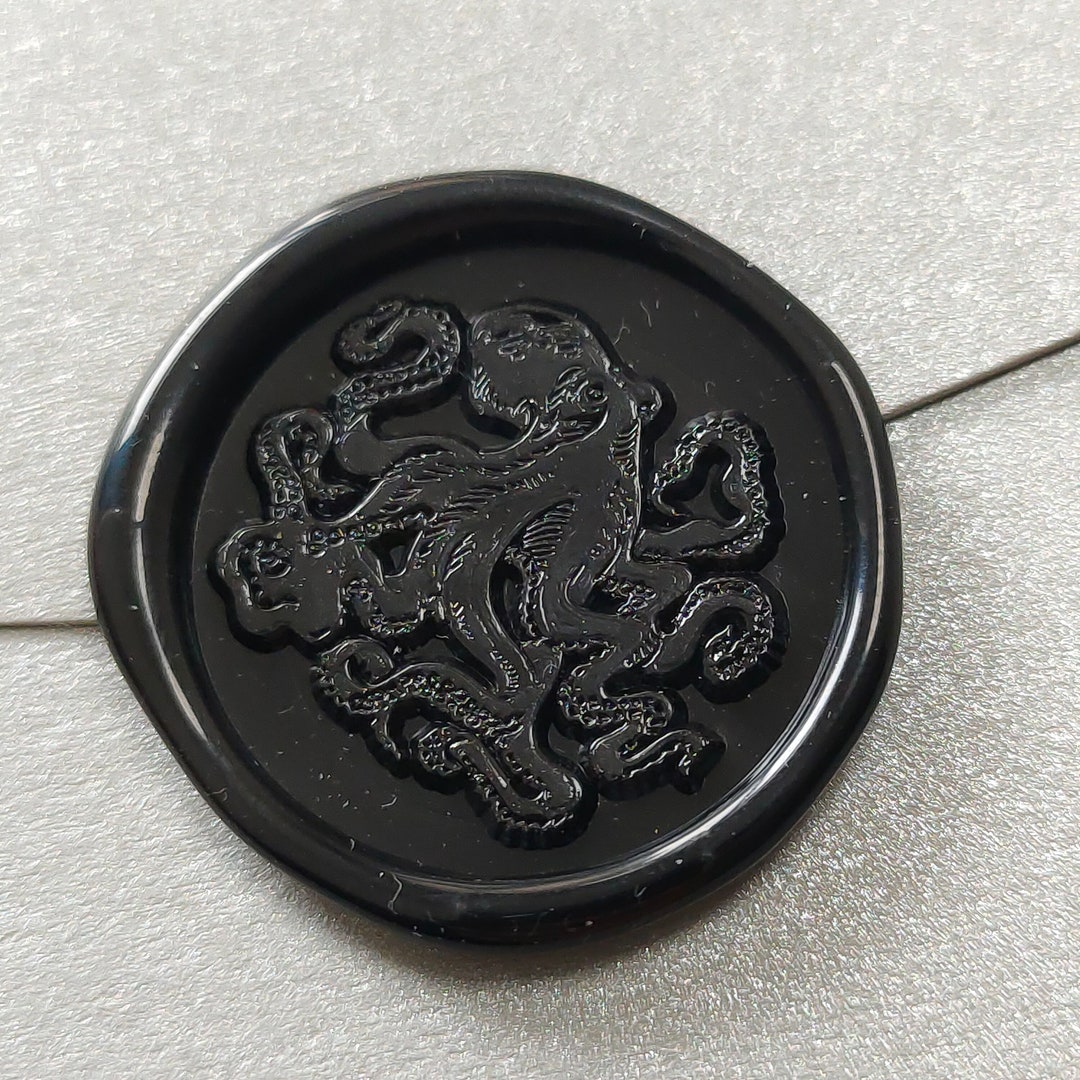 Octopus Wax Seal Kit, Brass Stamp Set, Invitation Decoration - Etsy