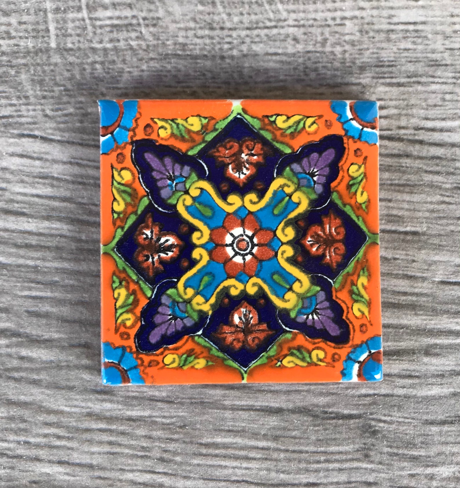 Set of 3 Mexican Tile Magnets - Etsy