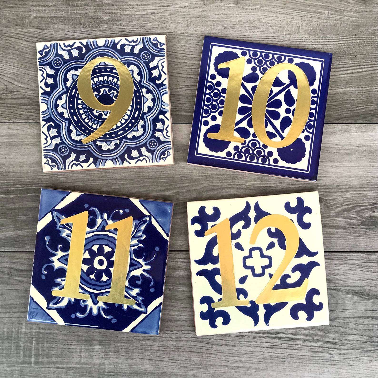 6 Mexican Tile Wedding Table Numbers | Etsy
