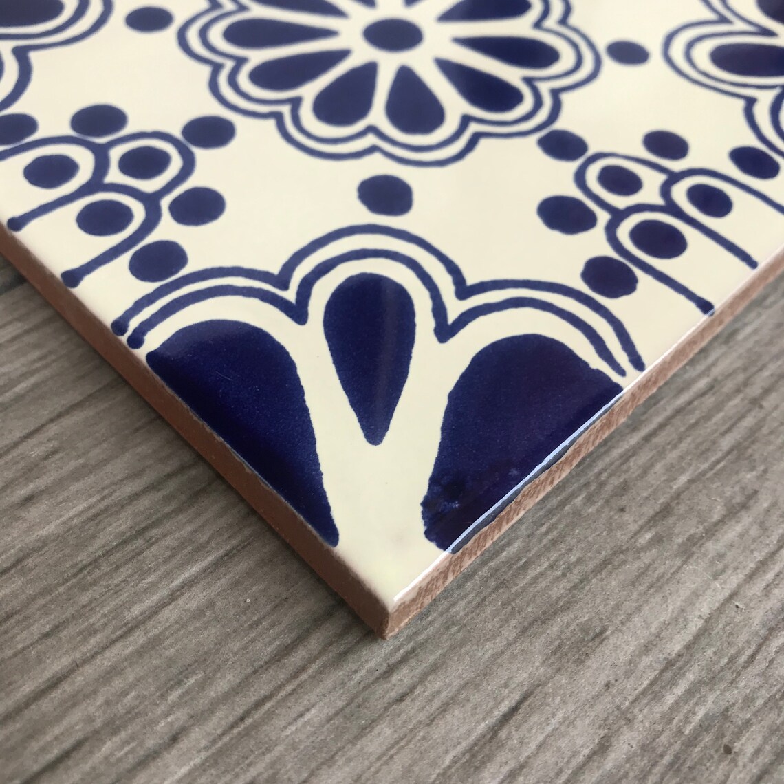 6 Blue and Off-white ramos Mexican Tile | Etsy