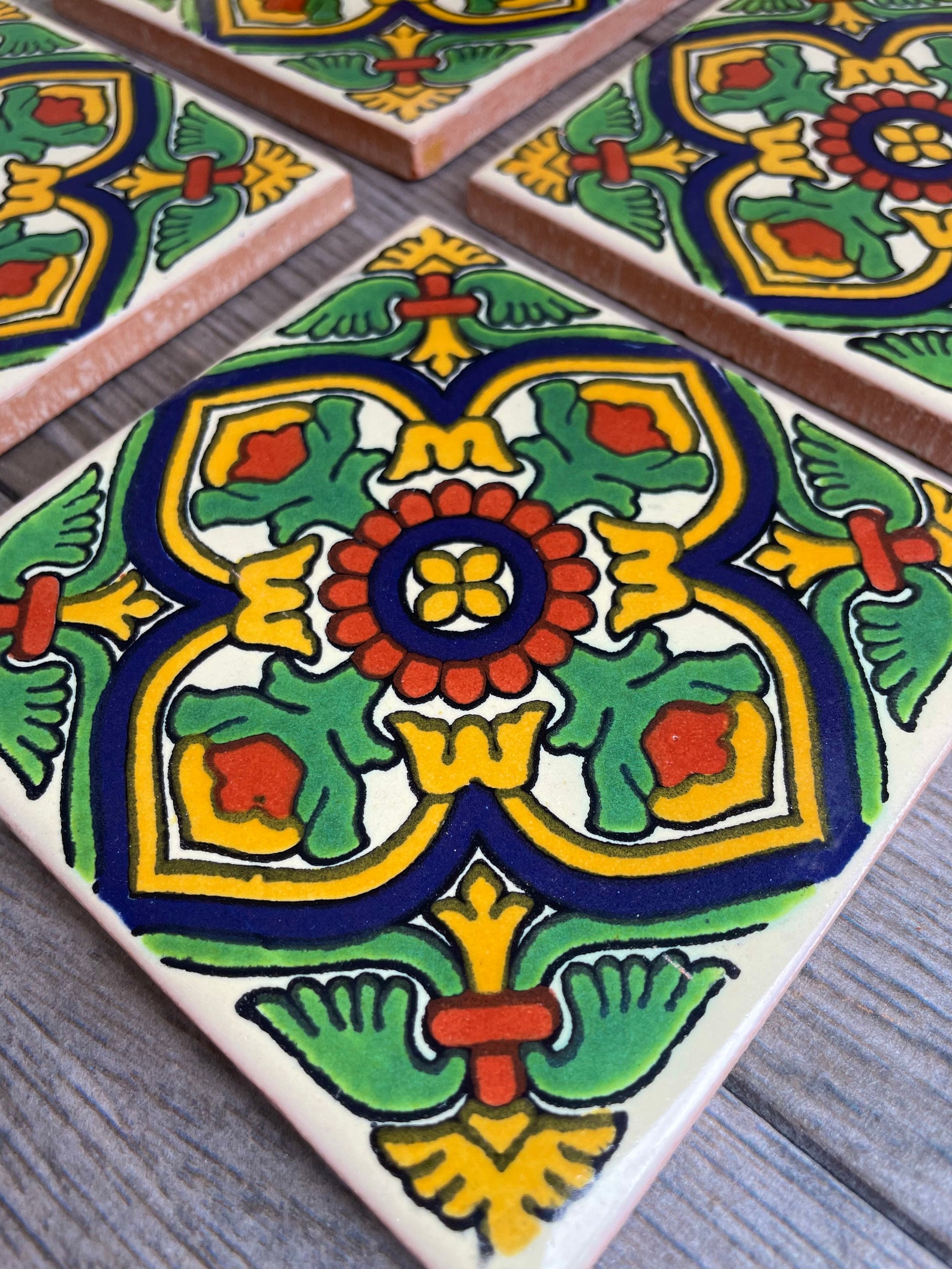 Green "trebol" Mexican Tile Coasters - Etsy