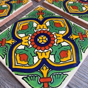 Green "trebol" Mexican Tile Coasters - Etsy