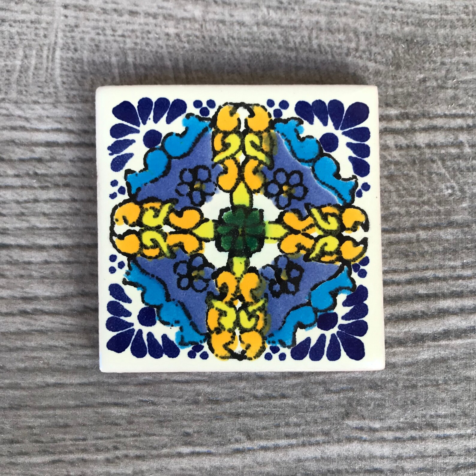 Set of 3 Mexican Tile Magnets - Etsy