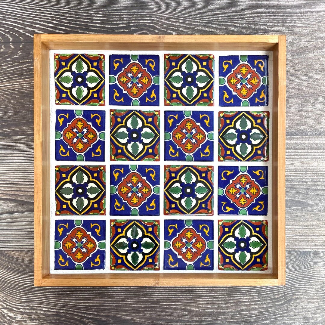 Large Mexican Talavera Tile Decorative Tray - Etsy