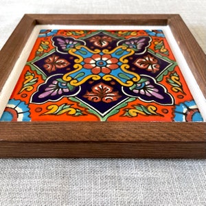 Wood Framed Mexican Tile Wall Art - Etsy