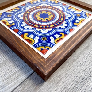 Wood Framed Mexican Tile Wall Art - Etsy