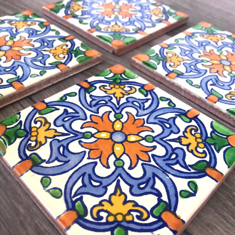 Orange llama Mexican Tile Coasters - Etsy