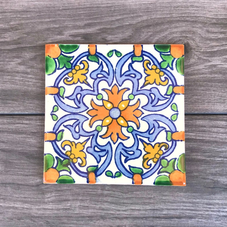 Orange llama Mexican Tile Coasters - Etsy