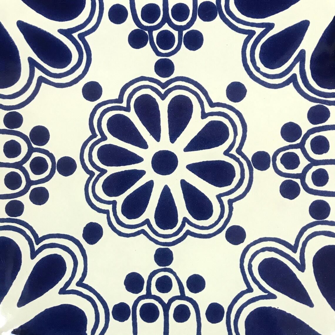 6 Blue and Off-white ramos Mexican Tile - Etsy