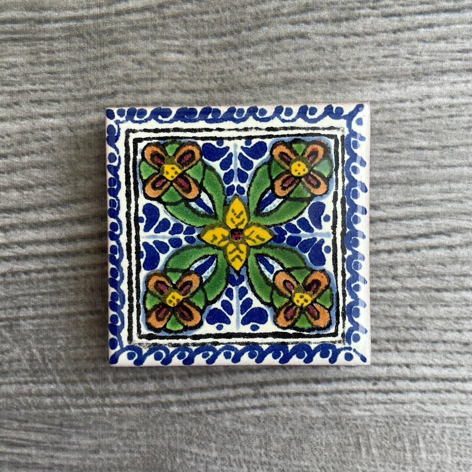 Set of 3 Mexican Tile Magnets - Etsy