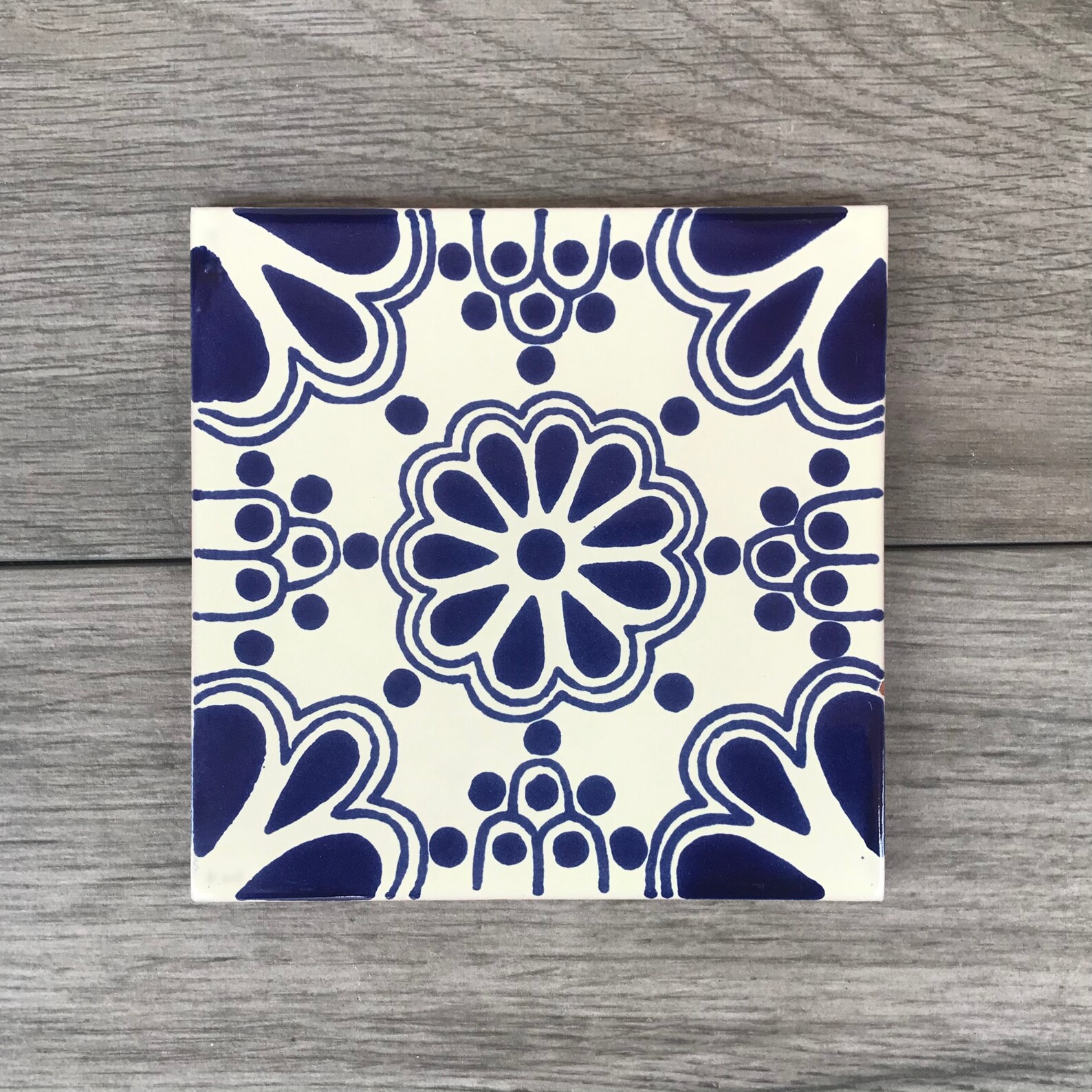 6 Blue and Off-white ramos Mexican Tile - Etsy