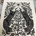 Two Foxes Linocut Block Print - Rustic Art - Folk Art - Woodland - Fox ...