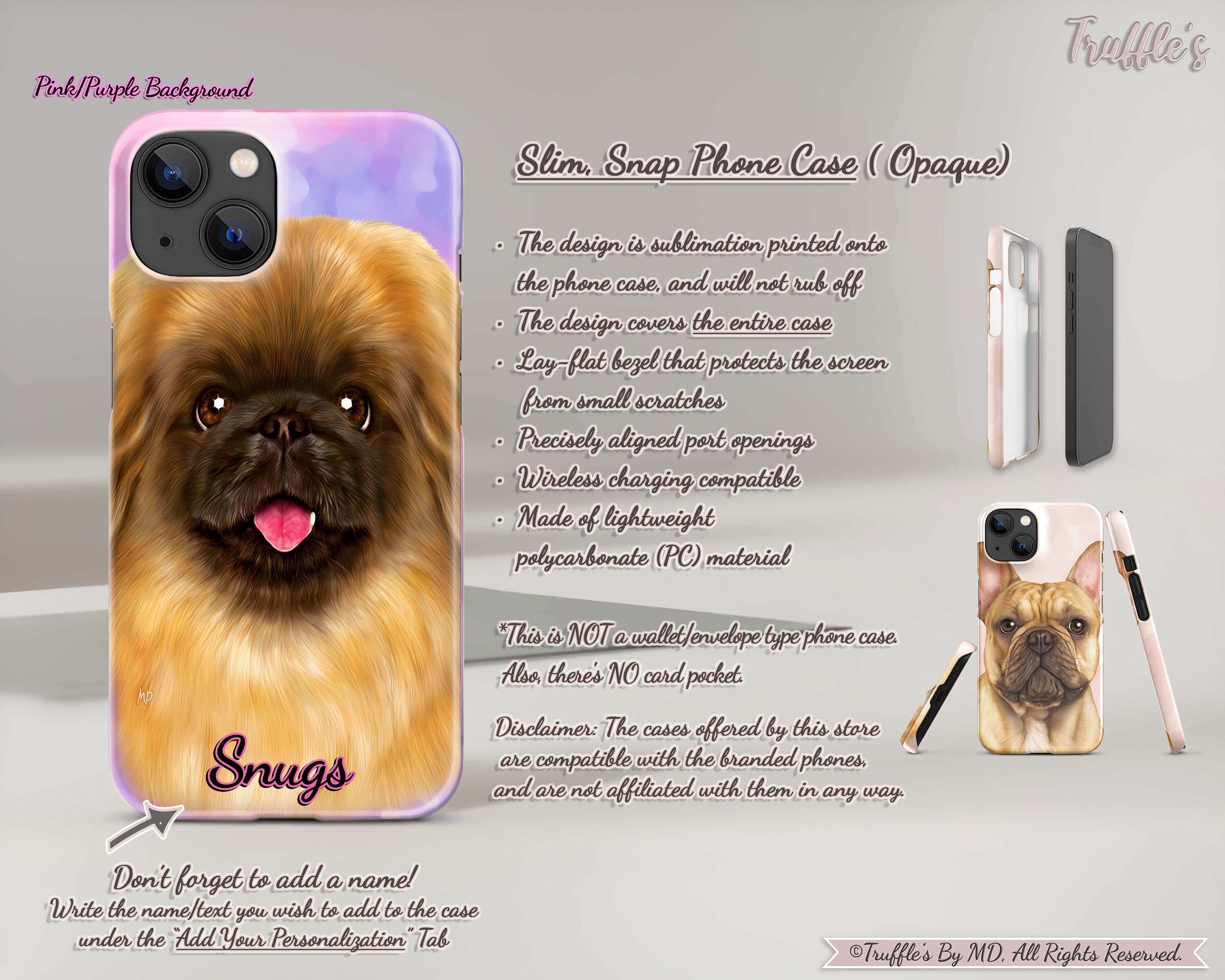 Custom Pekingese Phone Case Personalized Dog Phone Cover Pekingese Dog ...