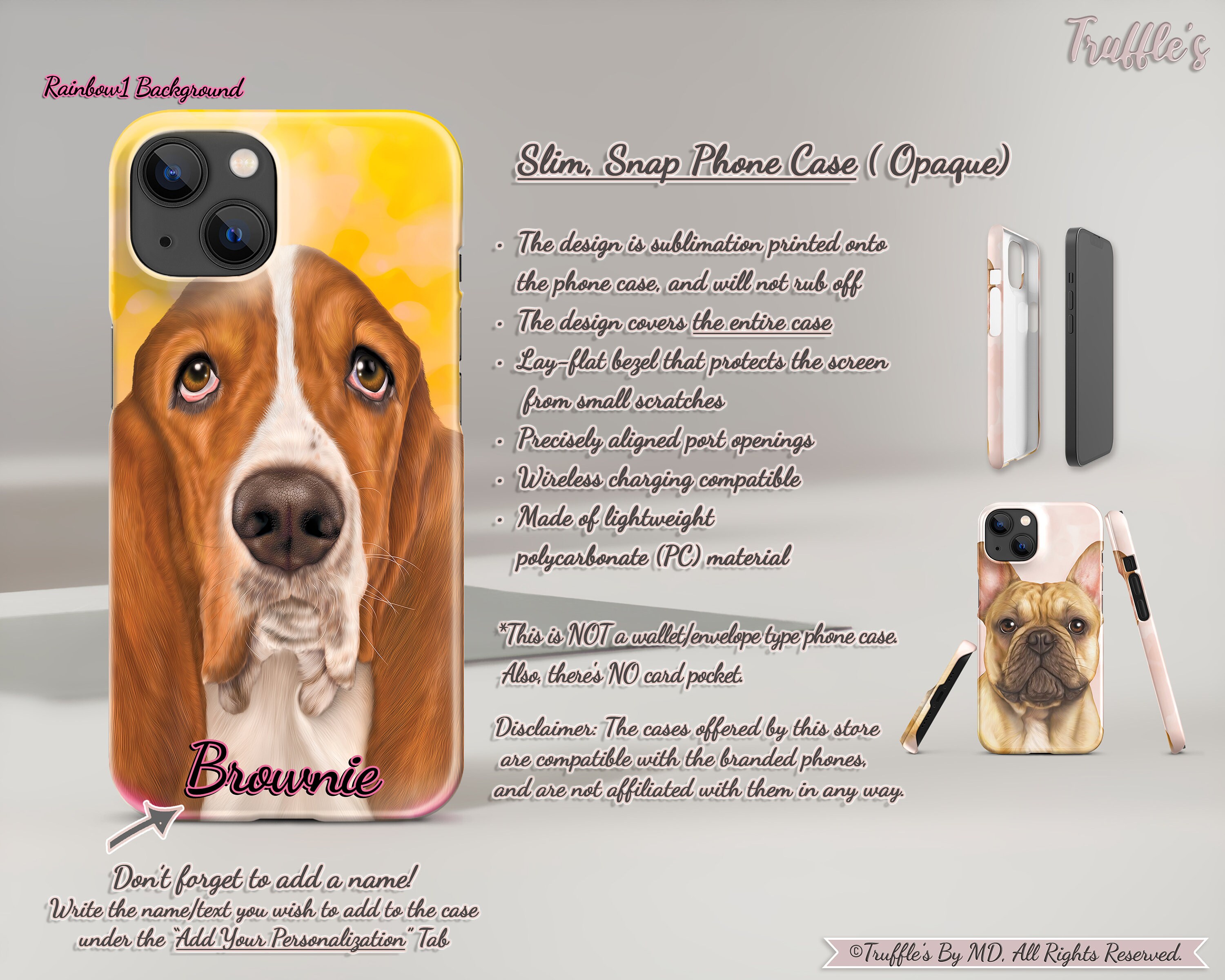 Custom Basset Hound Phone Case Personalized Dog Phone Cover Custom ...