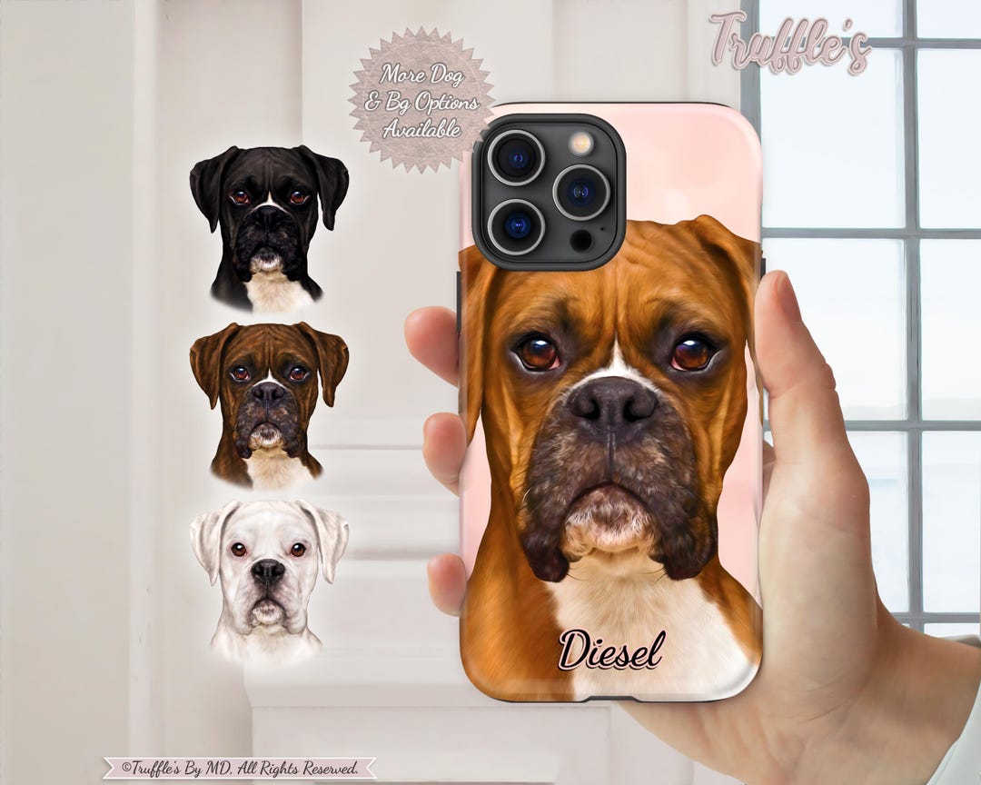 Custom Boxer Dog Phone Case | Personalized Boxer Phone Cover | Custom ...