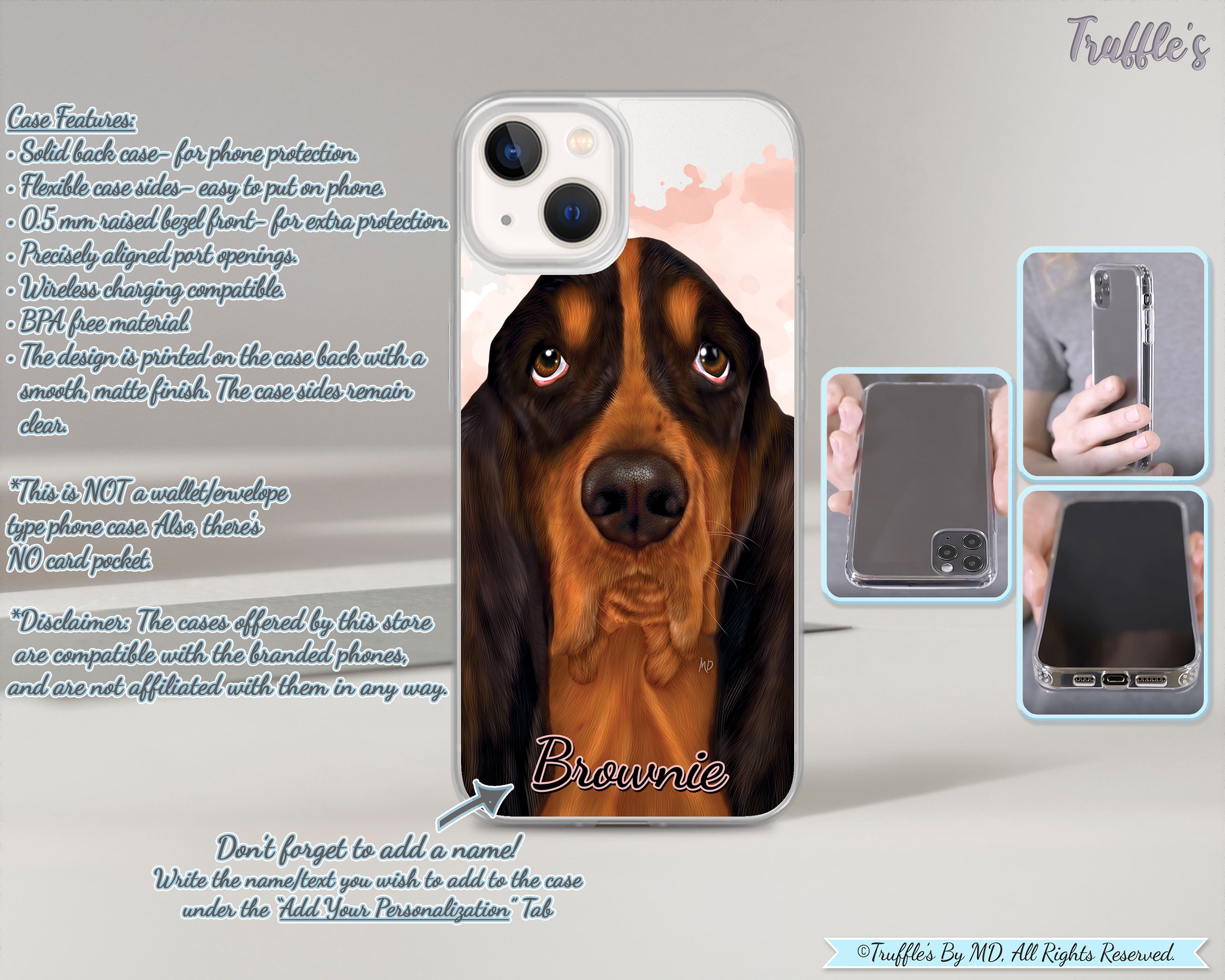 Custom Basset Hound Phone Case Personalized Dog Phone Cover Custom ...