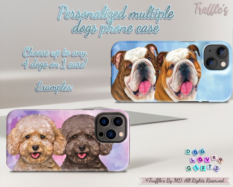 Custom Dog Phone Case Personalized Multiple Dogs Phone Cover Dog ...