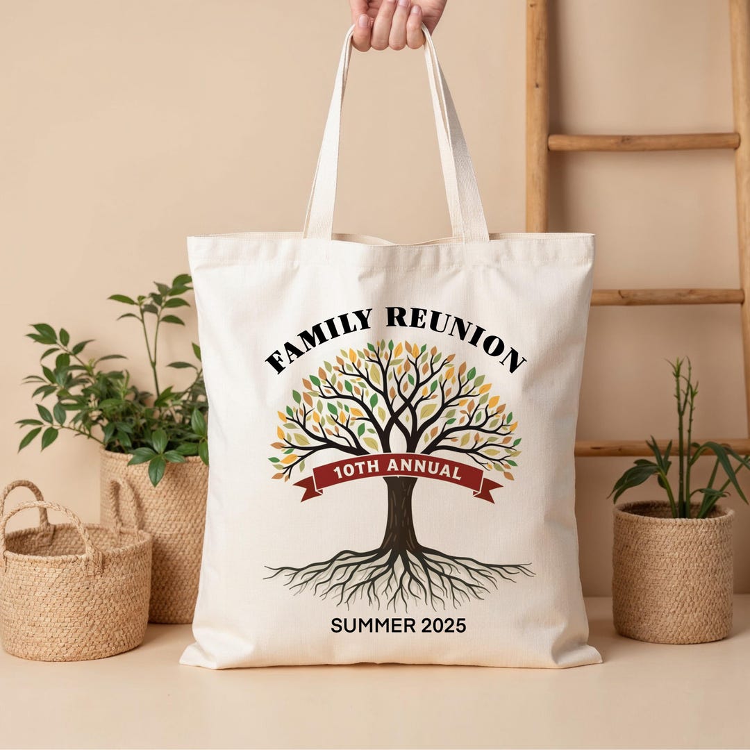 Custom Family Reunion Tote Bags - Personalized Event Bags, Upload Your ...