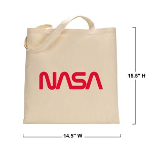 Nasa Tote Bag, NASA Worm Tote Bag, NASA Logo Cotton Canvas Space Bag ...