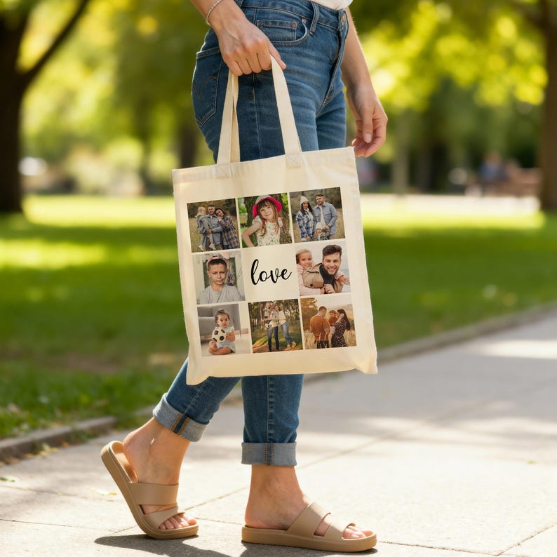 Personalized Photo Collage Tote Bag: Custom Family Keepsake Gift - Etsy