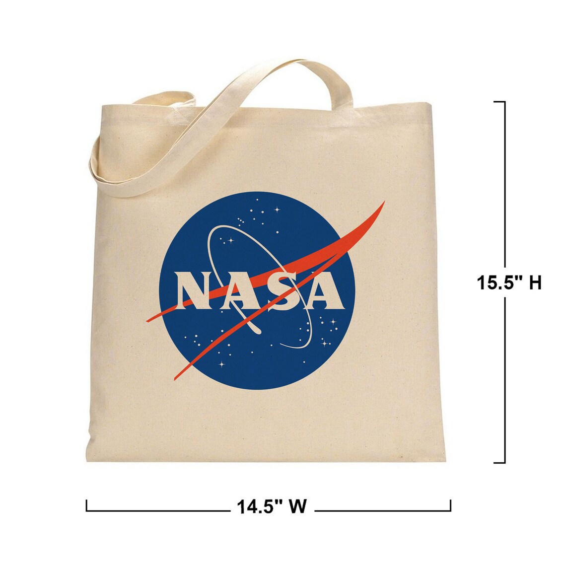 Nasa Tote Bag NASA Worm Tote Bag NASA Logo Cotton Canvas - Etsy