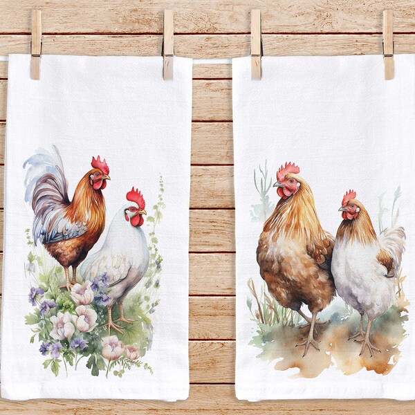 Vintage Rooster Kitchen Towels - Etsy