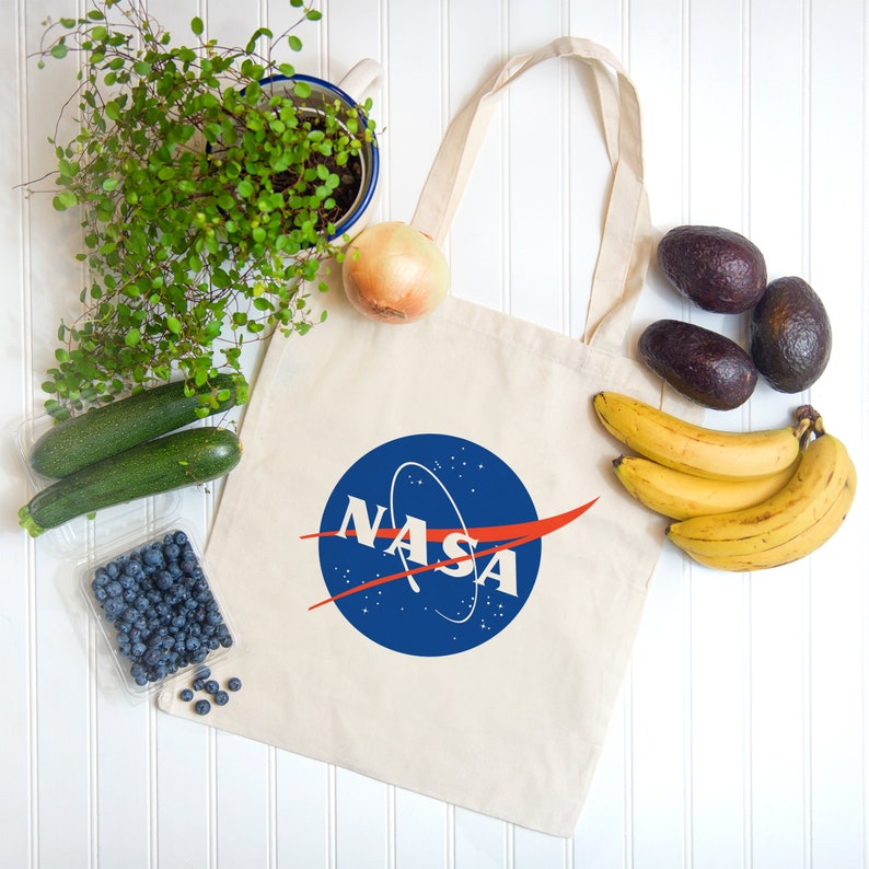 Nasa Tote Bag NASA Worm Tote Bag NASA Logo Cotton Canvas - Etsy