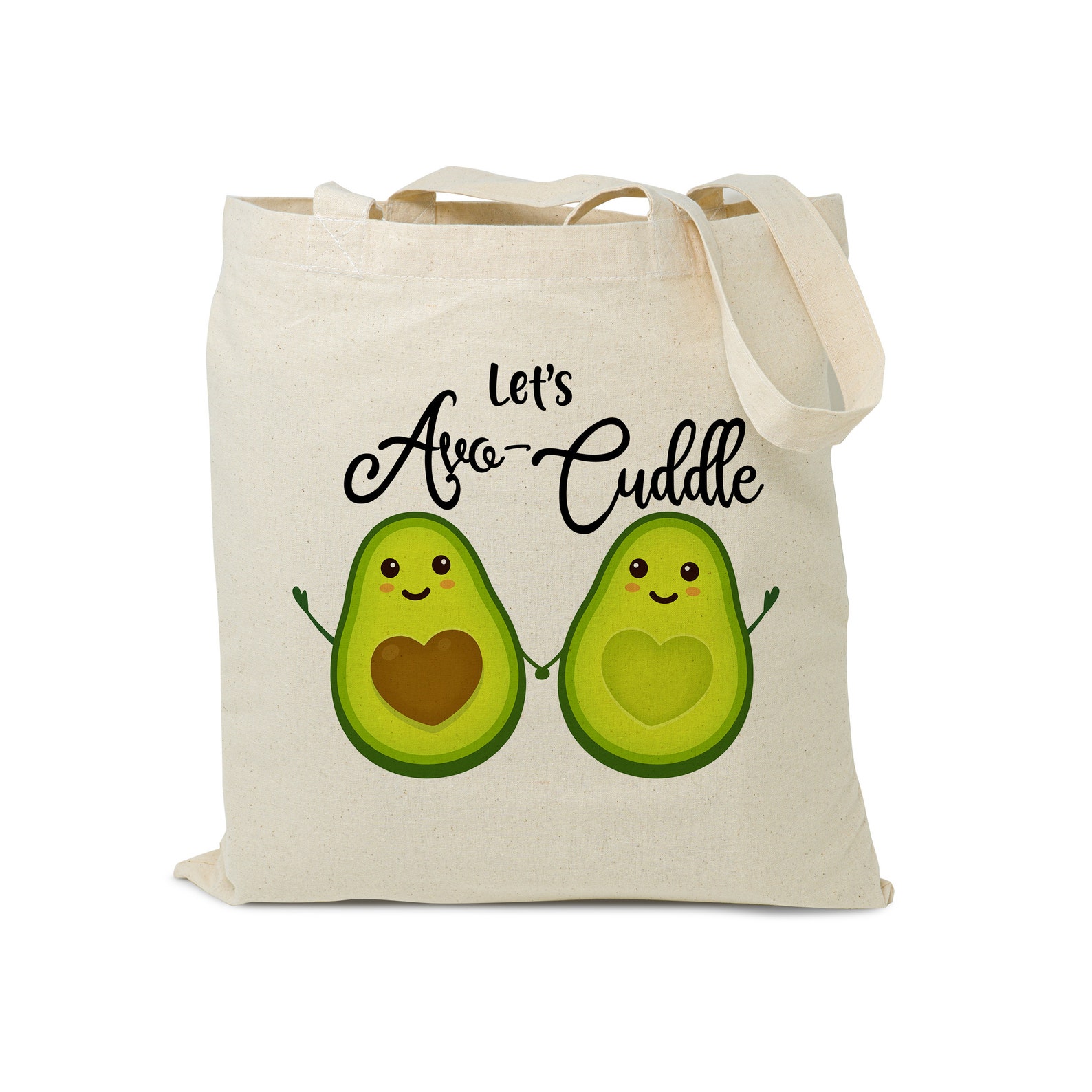 Reusable Grocery Bag Let's Avo Cuddle Avocado Print - Etsy