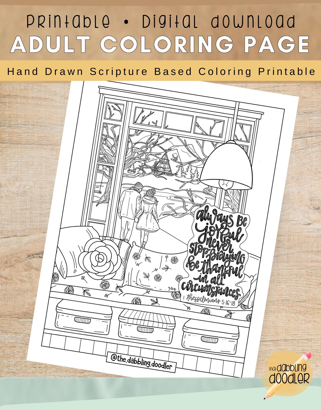 Always Be Joyful Coloring Page | Christian Printable (digital Download ...