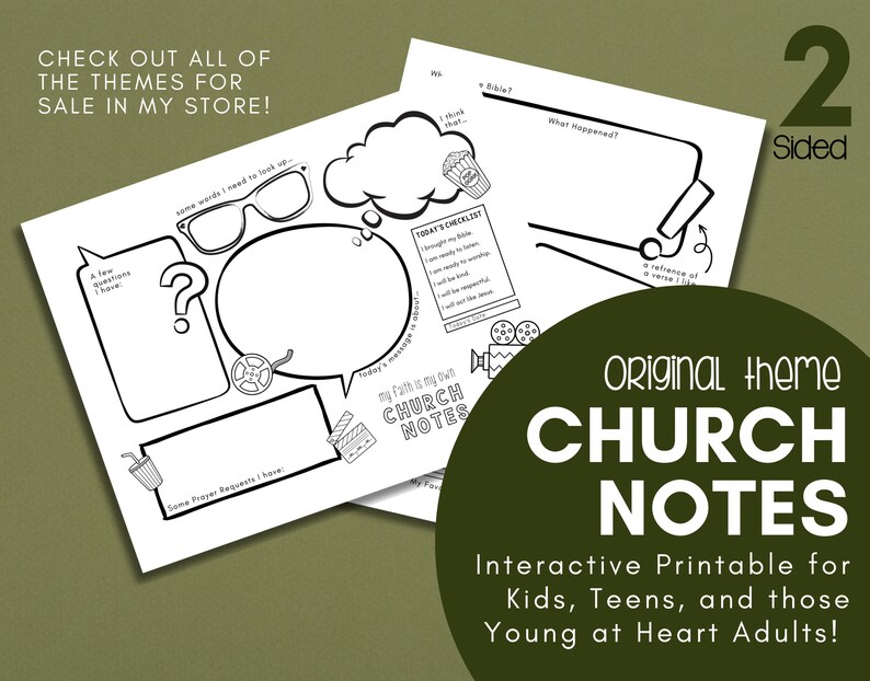 Kids Church Notes Printable | Sermon, Verse Mapping (digital Download ...
