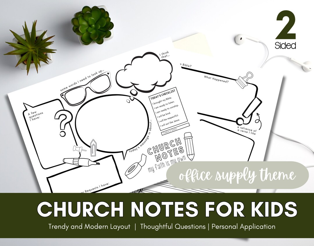 Bible Journaling Printable Kit | Study Notes Template Church Sermon ...