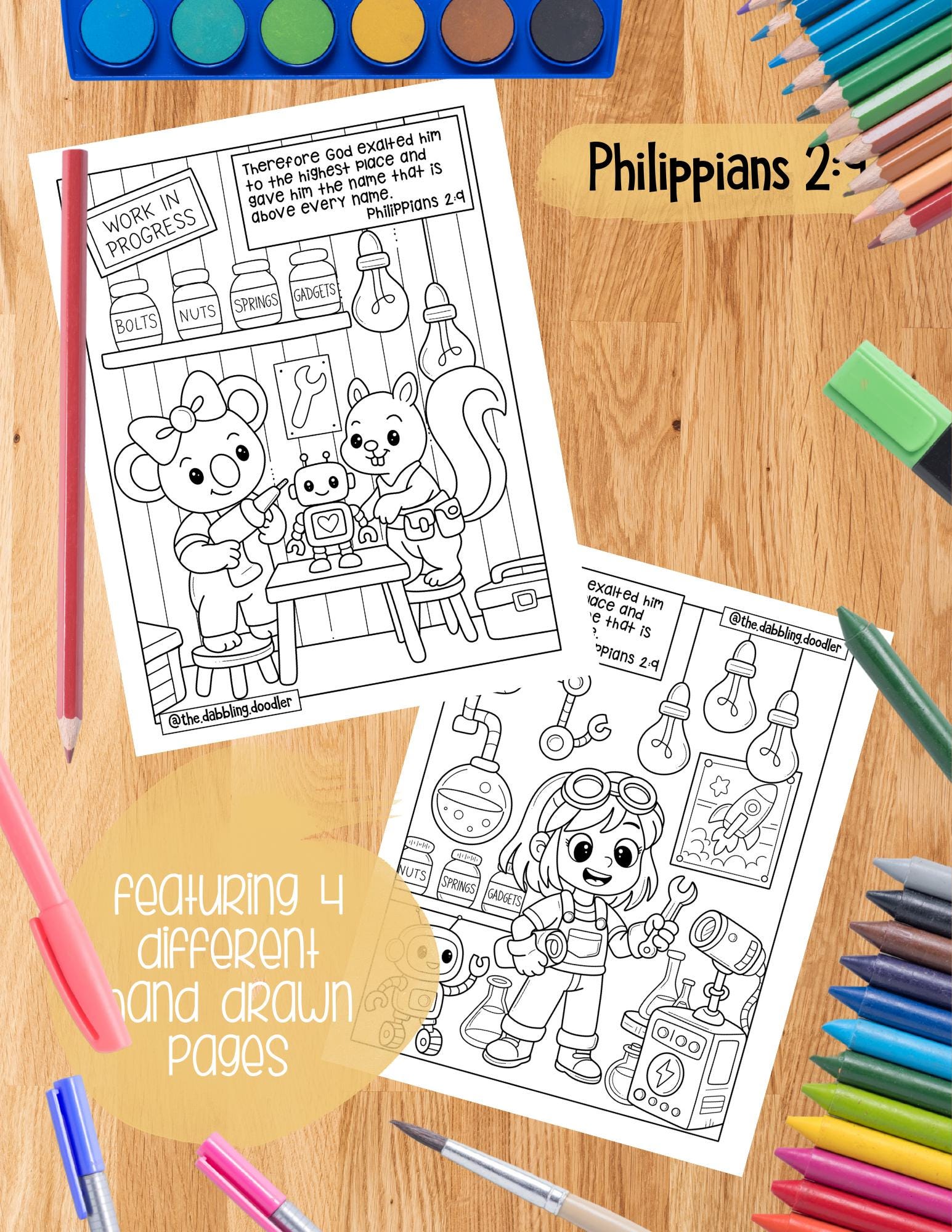 Science Bible Coloring Pages for Kids | Philippians 2:9 Christian ...