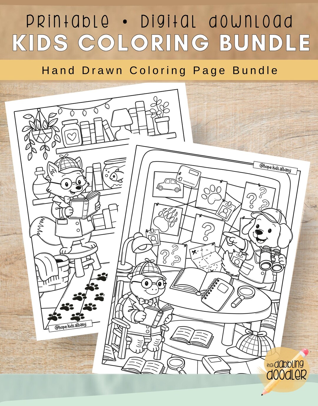 Kids Mystery Coloring Pages Printable, Detective Coloring Activity for ...