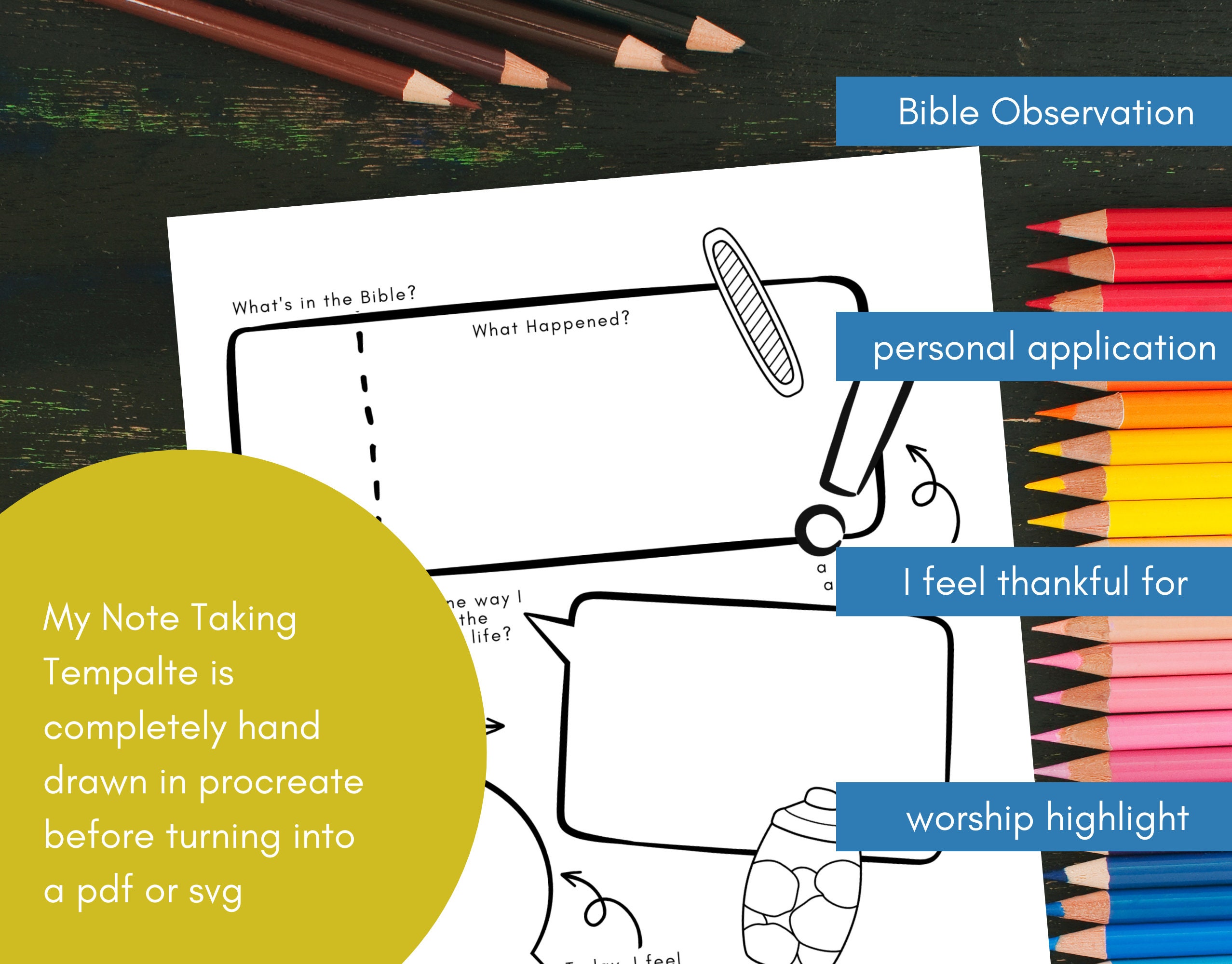 Kids Church Notes Printable Bible Study Journal Template PDF Religious ...