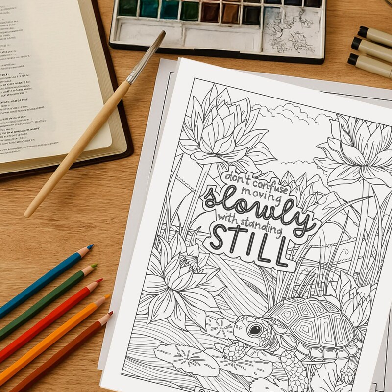 Still and Slow Coloring - Etsy