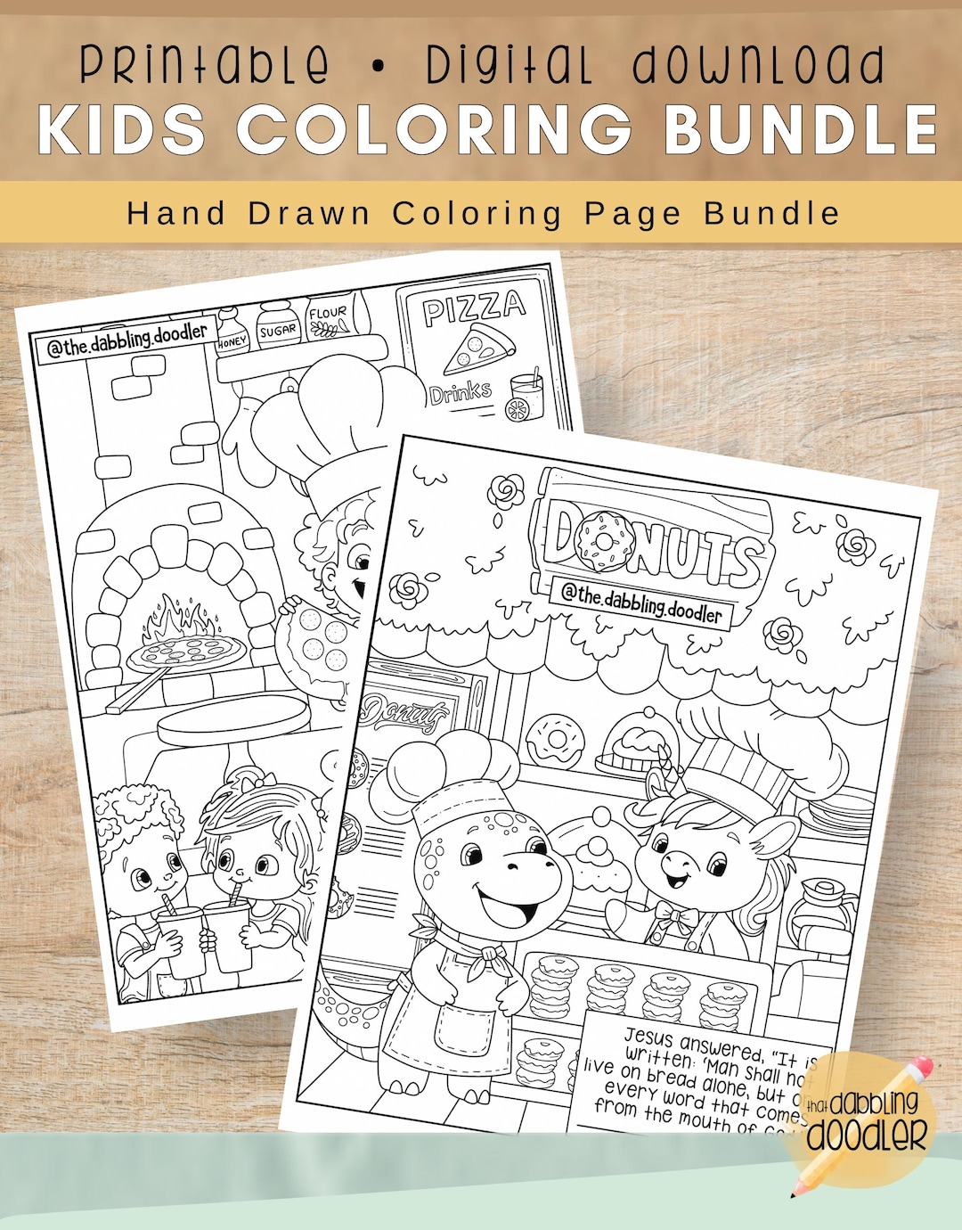 Cooking Bible Verse Coloring Pages, Kids Sunday School (digital ...